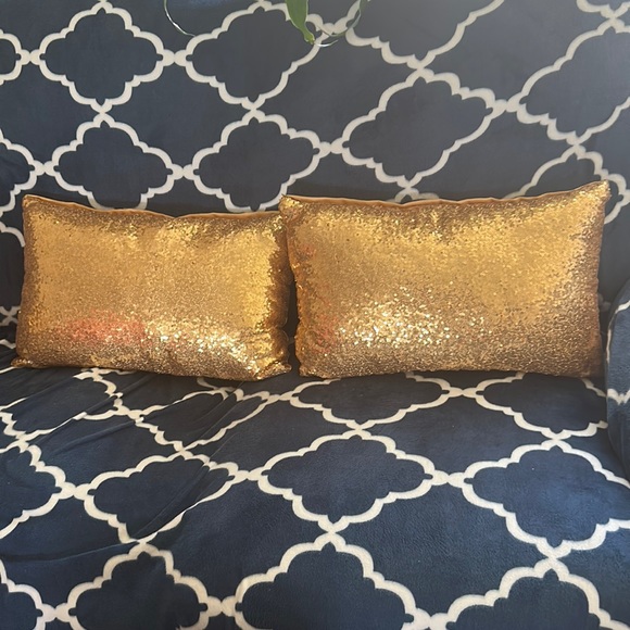 Accents | Set Of Two Gold Rectangle Throw Pillows | Poshmark